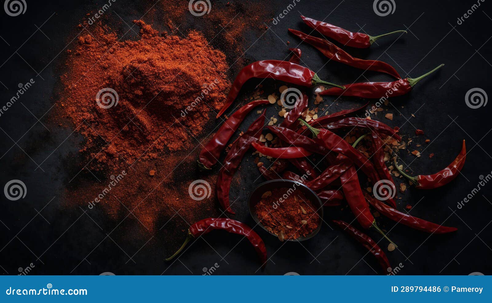 A Stunning Flat Lay Featuring Raw and Powdered Chili. Generative AI ...