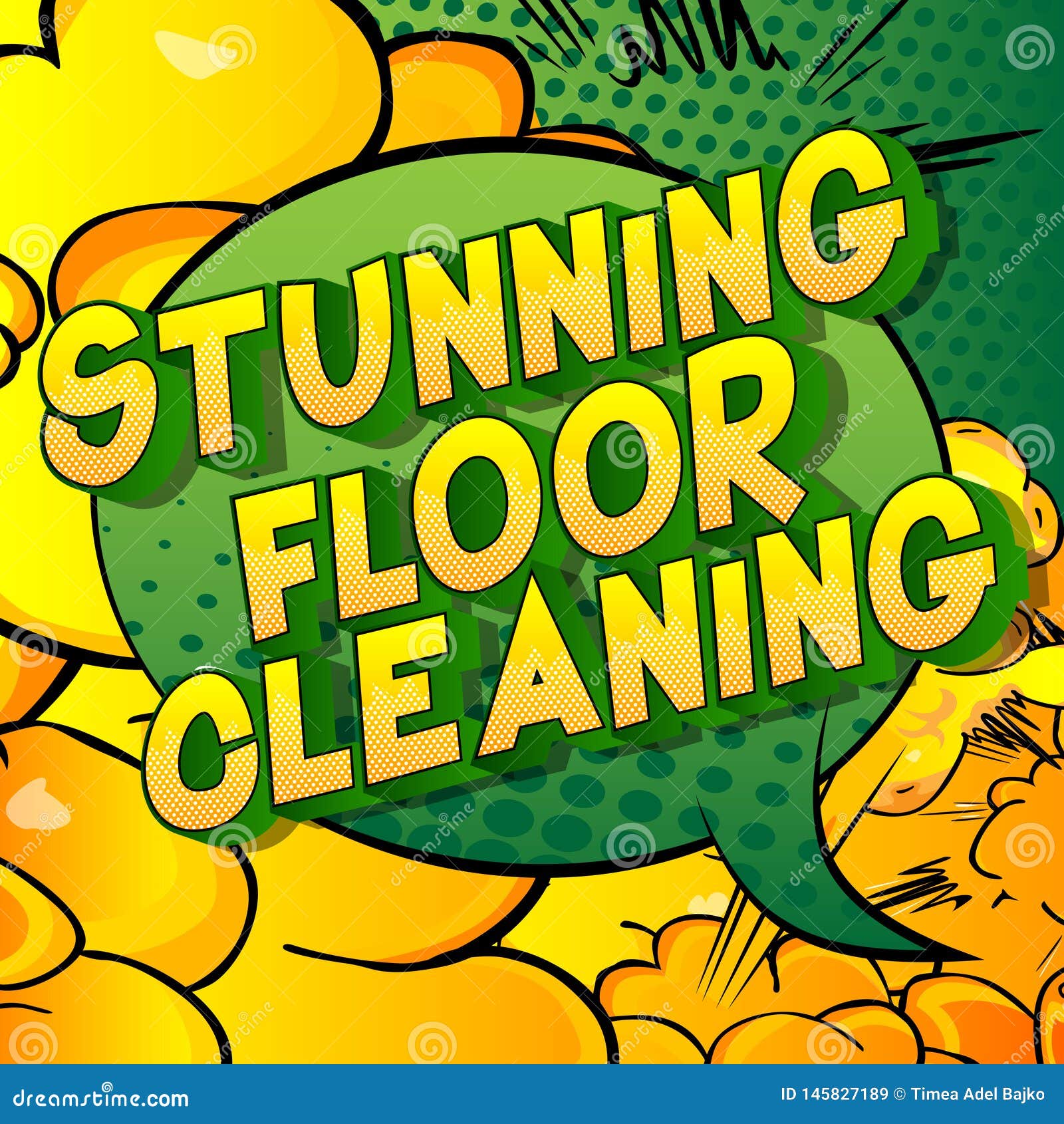 Stunning Floor Cleaning - Comic Book Style Words. Stock Vector ...