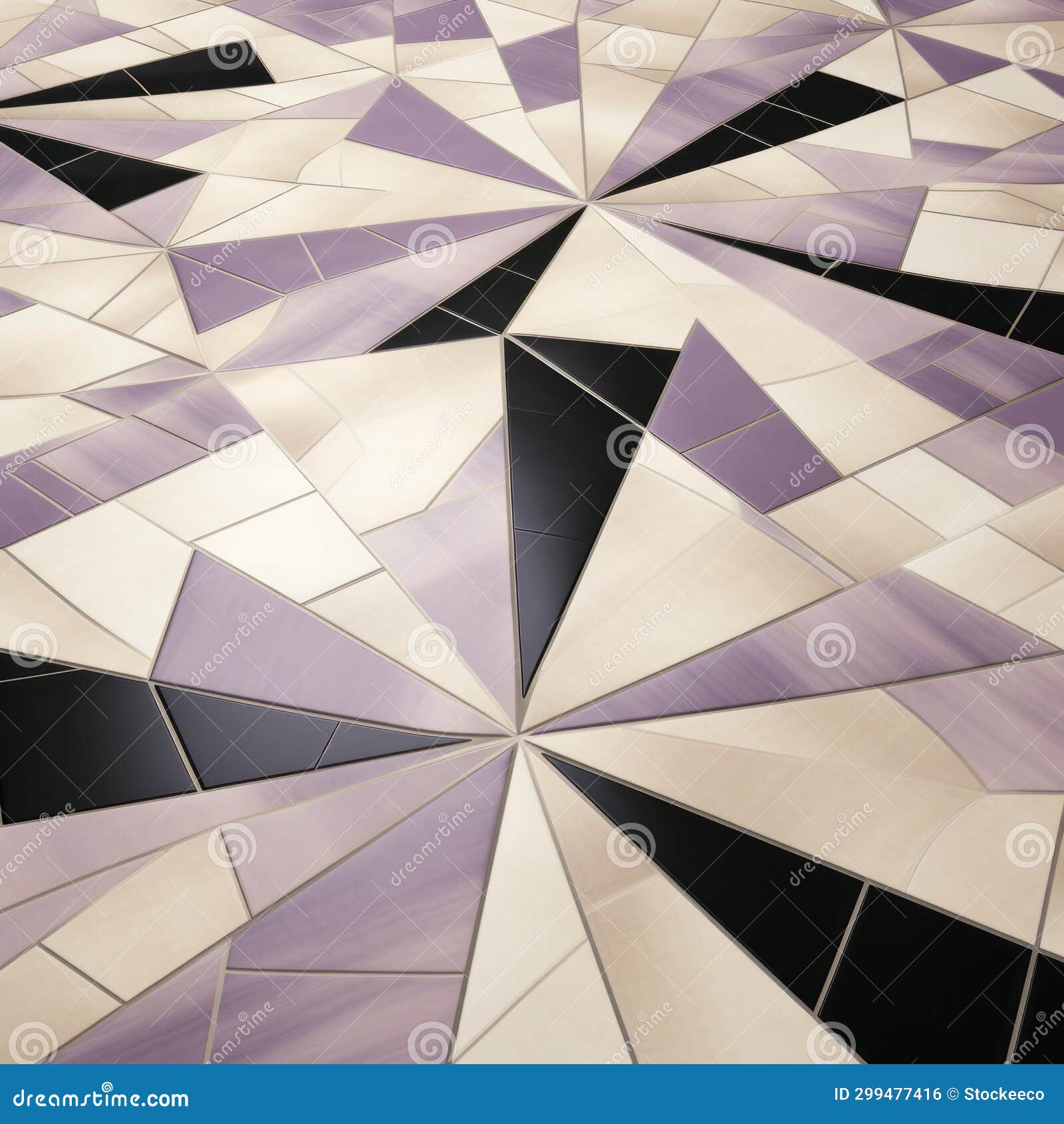 Playful Geometric Tiles in Purple and Black with Photorealistic Detail ...
