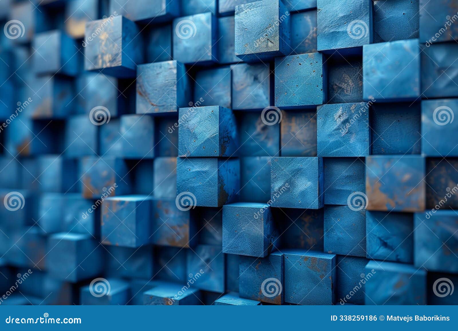Stunning Geometric Pattern of Floating 3d Cubes on a Blue Background ...