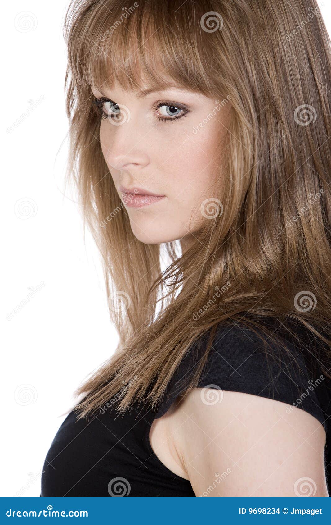 Stunning Girl Looking Down Over Her Shoulder Stock Photo - Image of ...