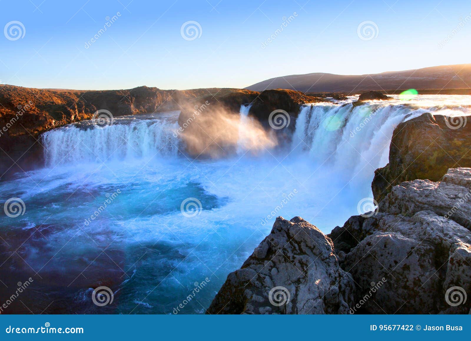 Stunning Godafoss Waterfall in Northern Iceland Stock Photo - Image of ...