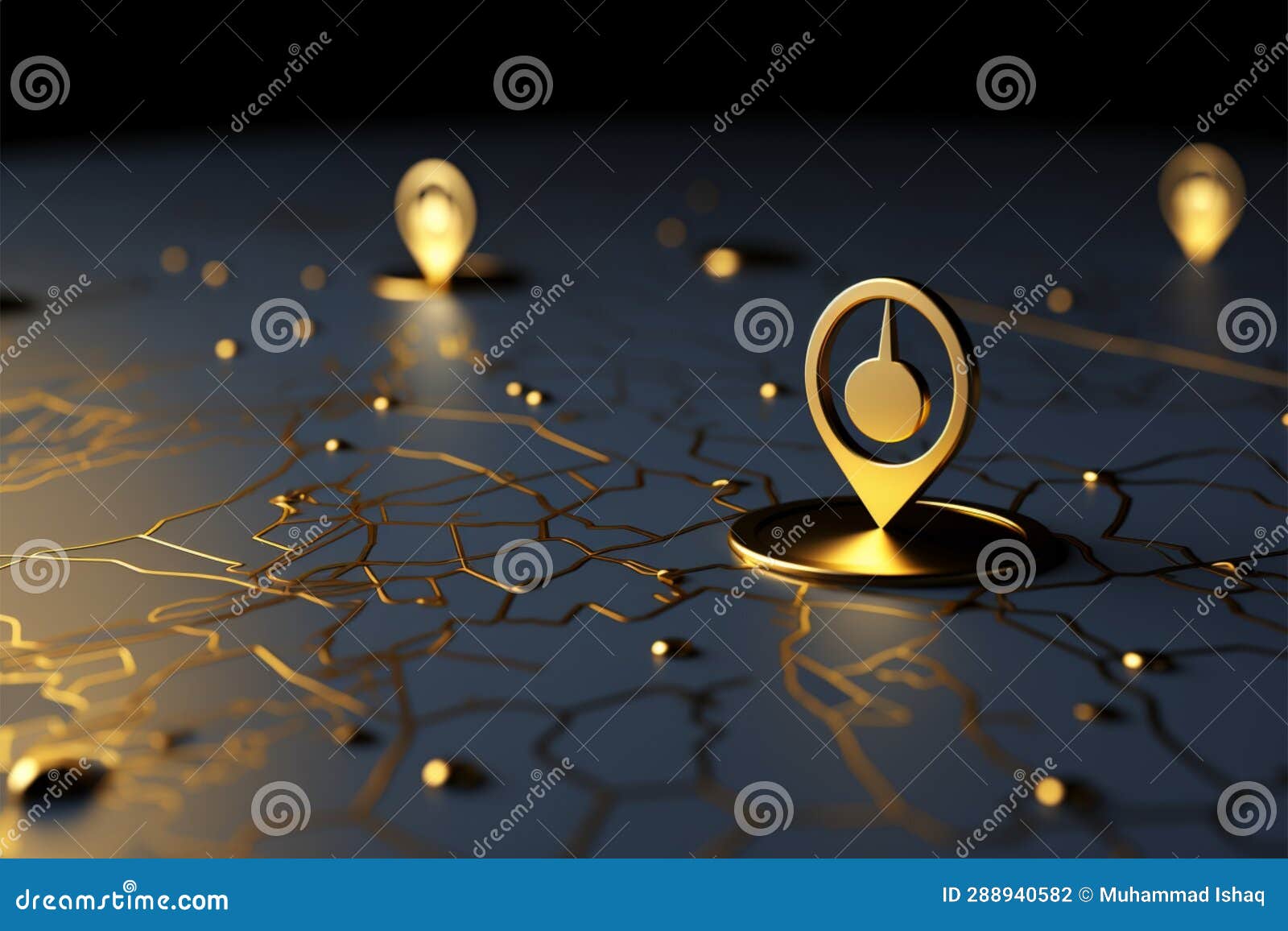 Stunning Golden 3D Symbol Marks Location in Lavish Geolocation ... Stunning Golden 3D Symbol Marks Location in Lavish Geolocation ...