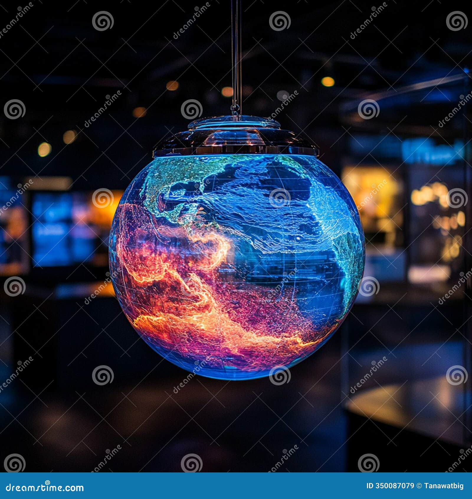 Stunning Hanging Globe Display. Stock Image - Image of light, display ...
