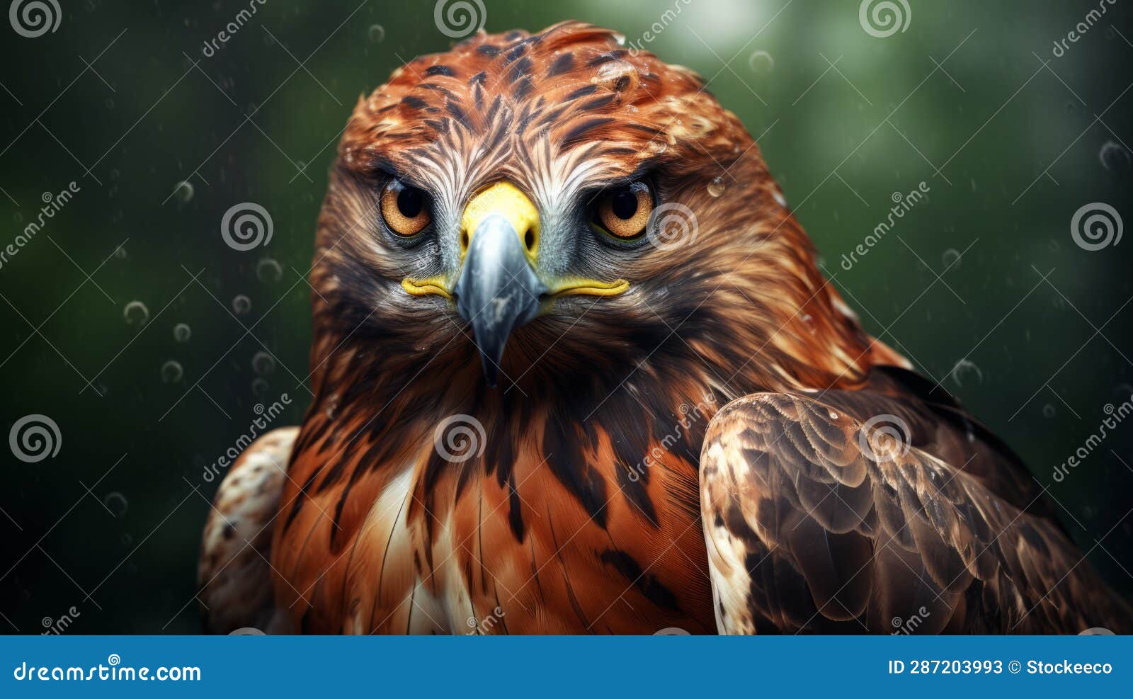 Epic Photo Realistic Hawk Illustration in Vray Tracing Style Stock ...