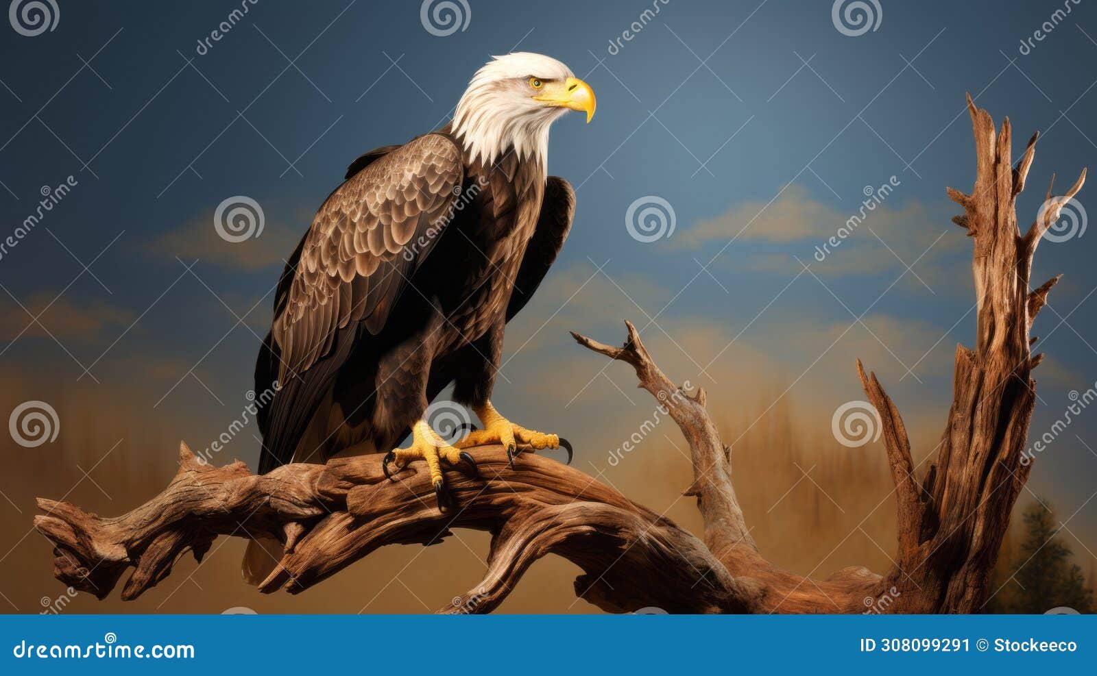 Stunning Hd Wallpapers of Bald Eagle Perched on Branch Stock ...