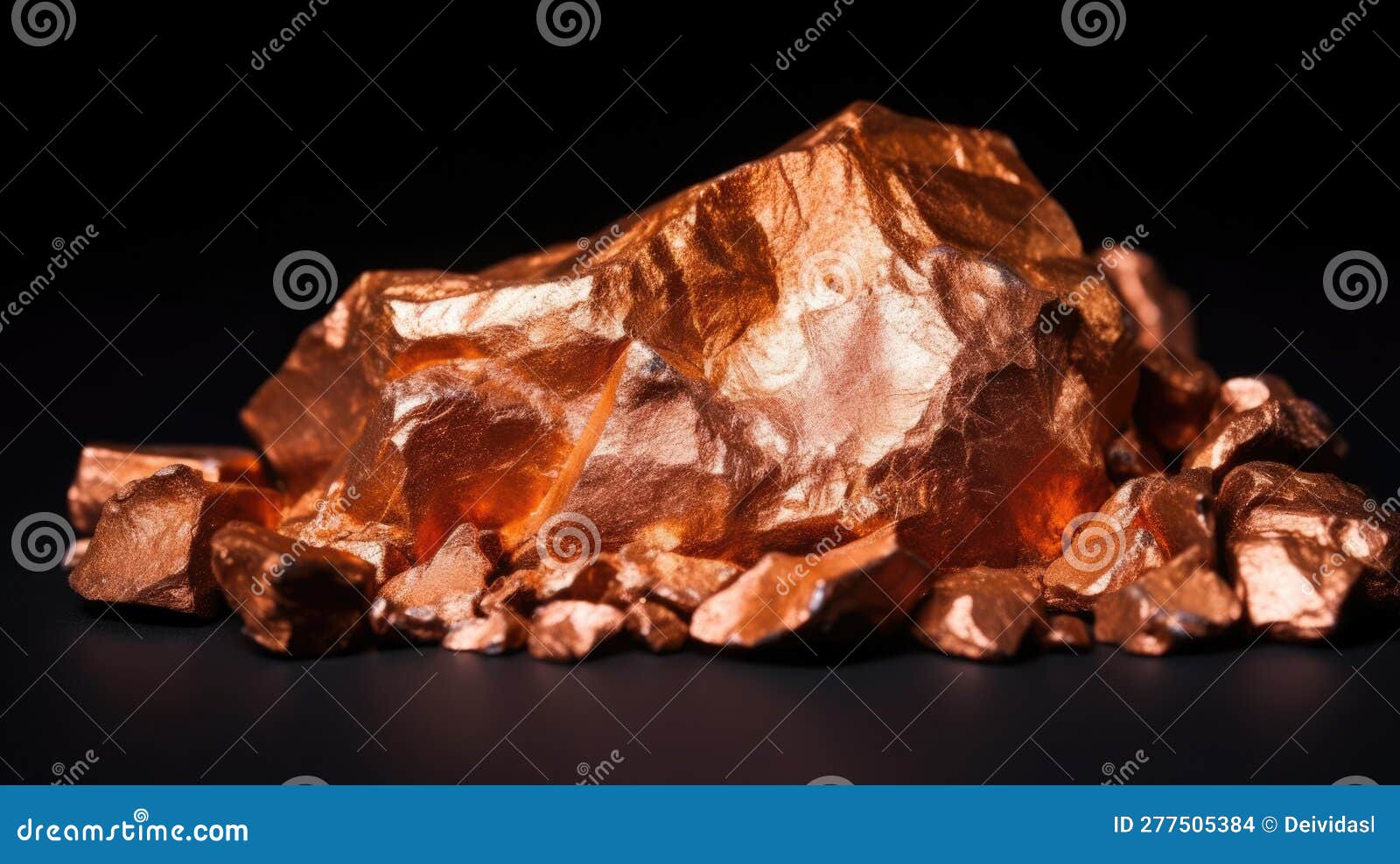 Stunning High-Resolution Copper Chunk Background with Copy Space Stock ...