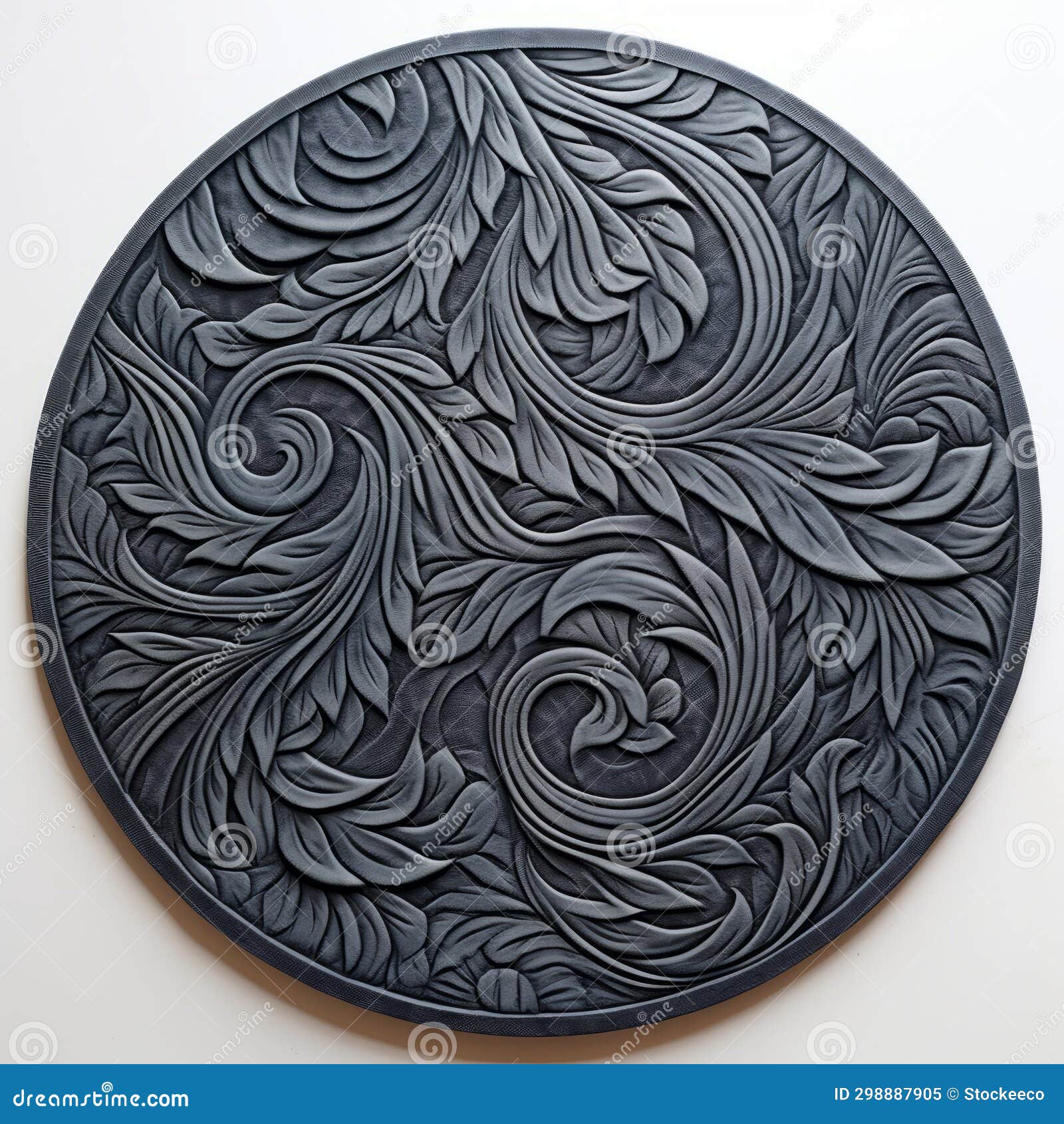 Stunning Hyperrealistic Circular Plaque with Organic Leaf Patterns ...