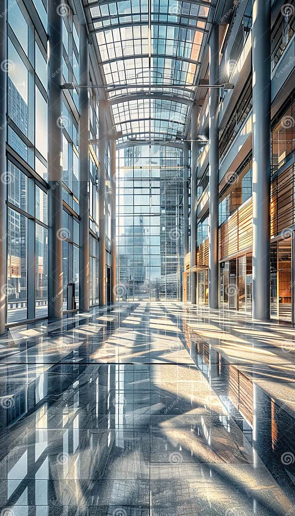 Stunning Hyperrealistic Skyscraper Atrium with Sunlight and Dynamic ...