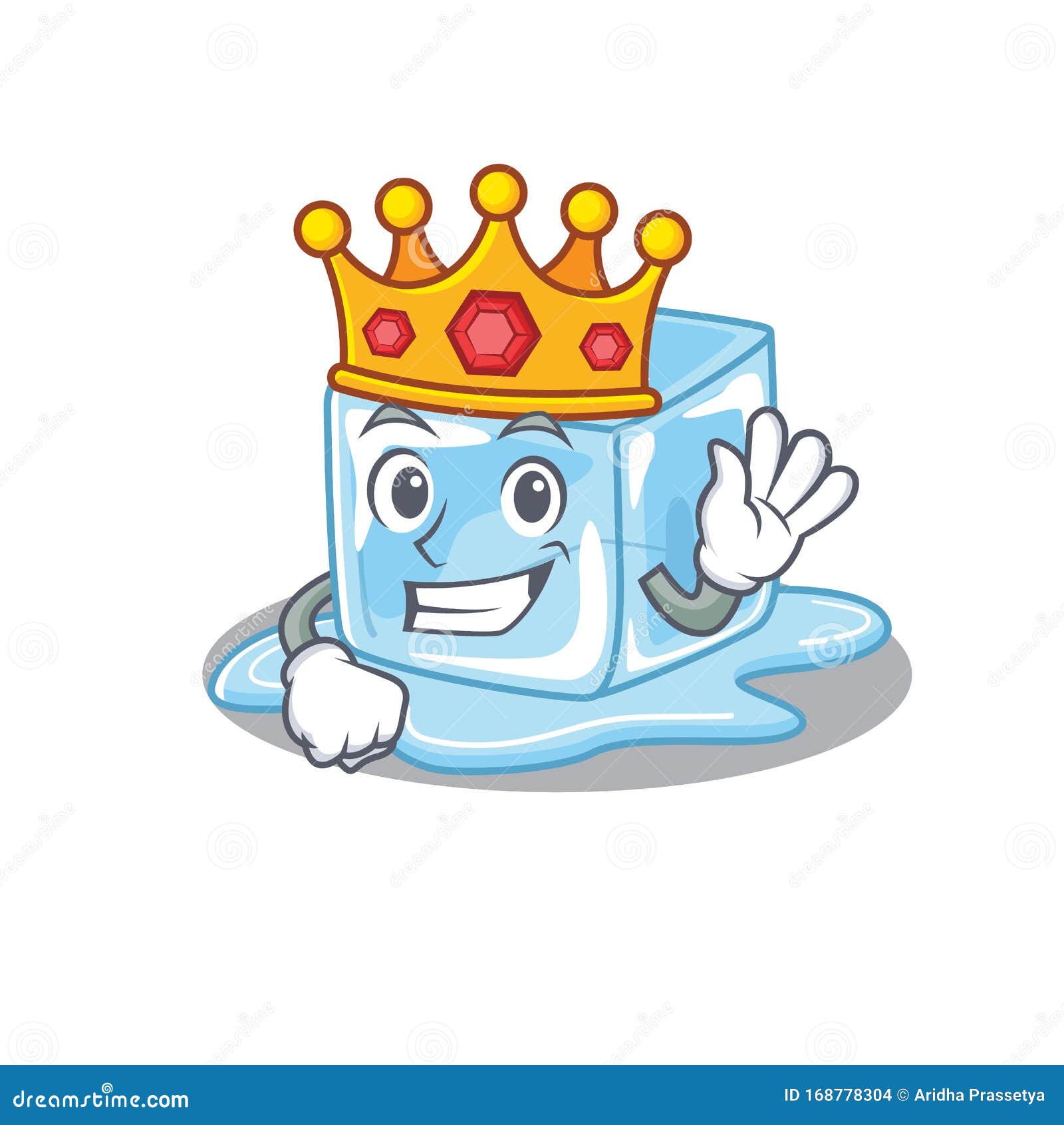 A Stunning Of Ice Cube Stylized Of King On Cartoon Mascot Style Stock Vector Illustration Of