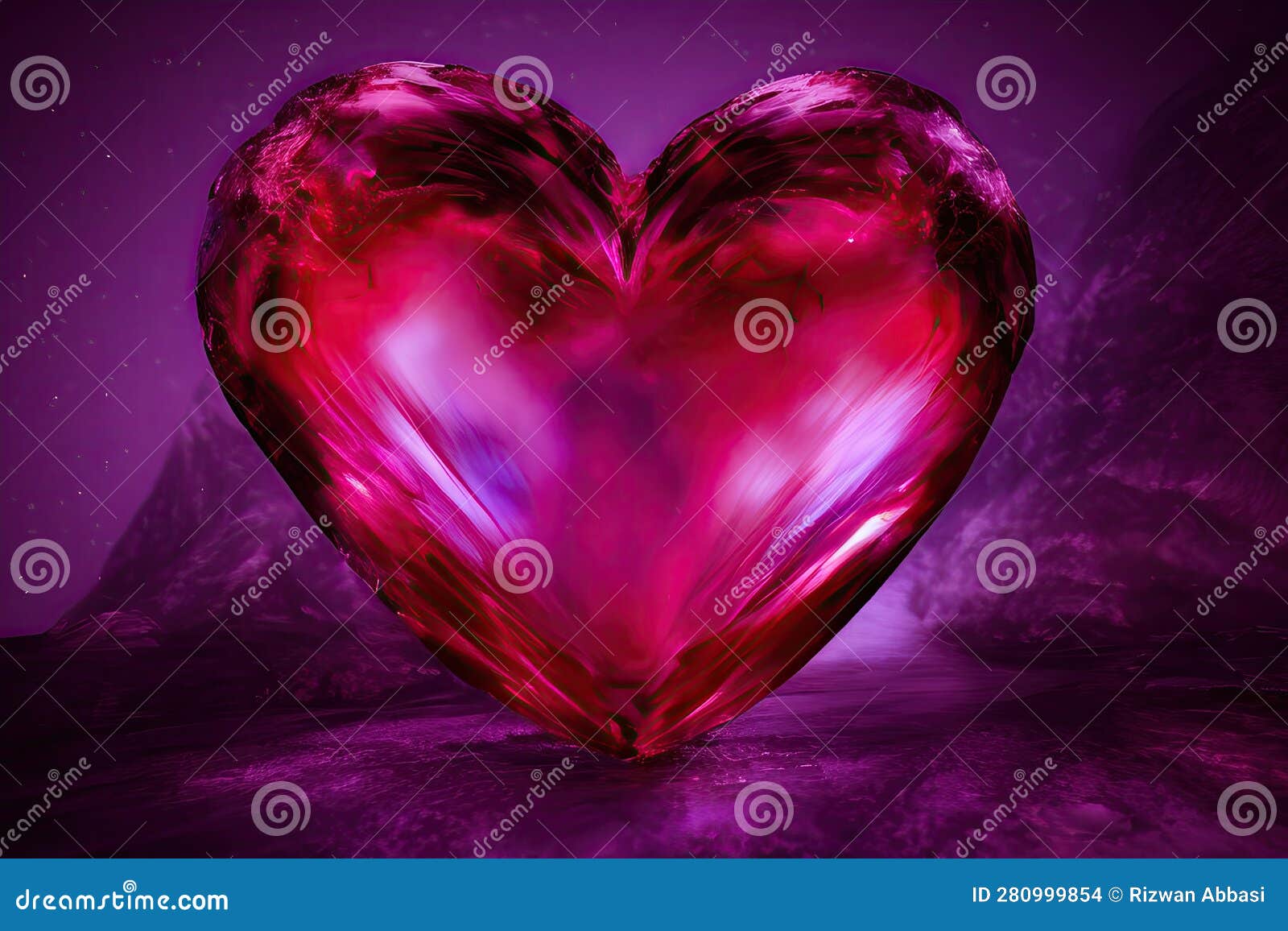 Stunning Ice Heart Red and Purple Background Stock Illustration ...
