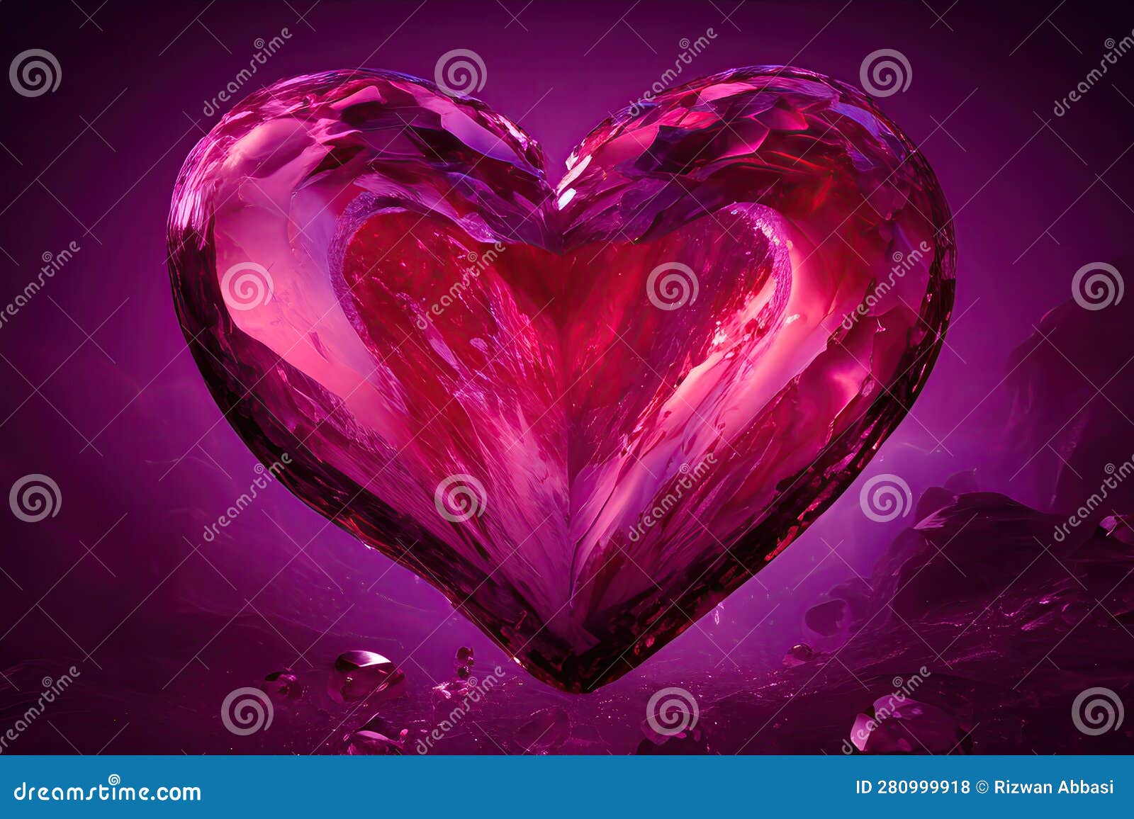 Stunning Ice Heart Red and Purple Background Stock Illustration ...