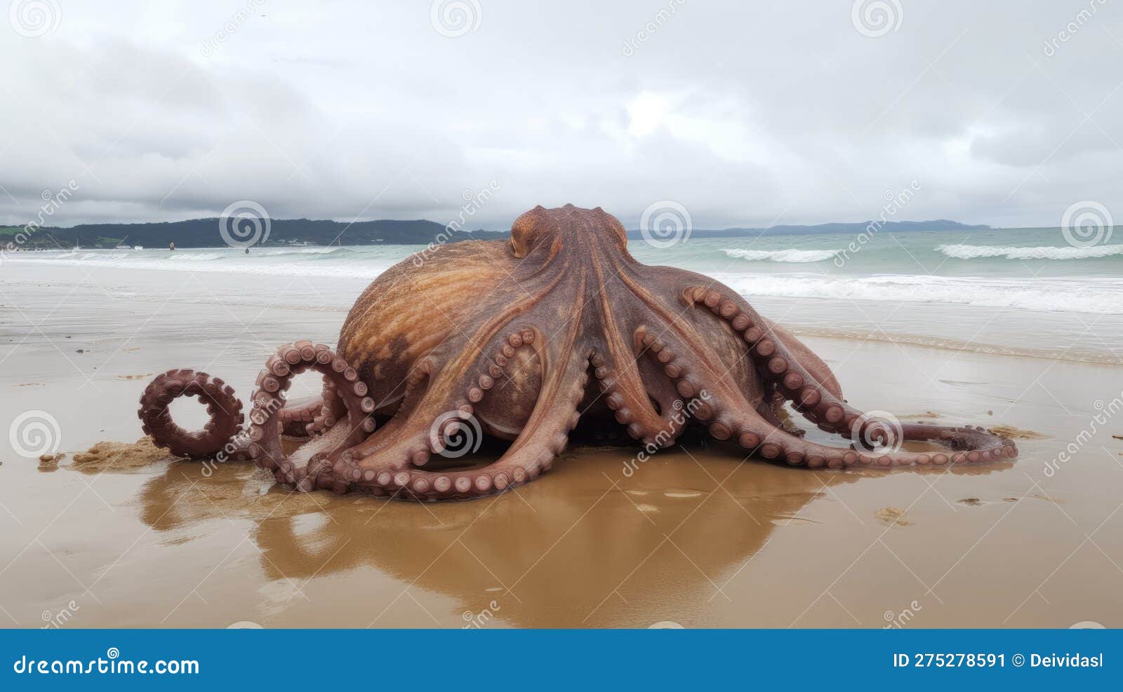 Stranded Wonder: Massive Octopus on the Beach, a Rare and Breathtaking ...