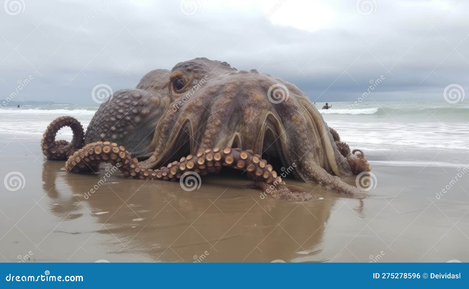 Octopus Captures The Tentacles Of The Word Sea Legend Cartoon Vector ...