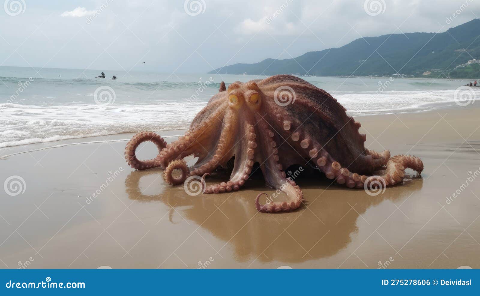 Stranded Wonder: Massive Octopus on the Beach, a Rare and Breathtaking ...
