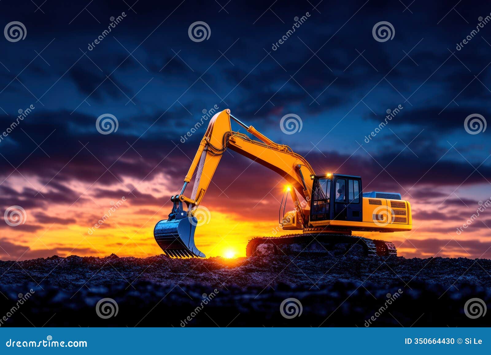 Excavating the Earth: Crawler Excavator at Work on Construction Site ...