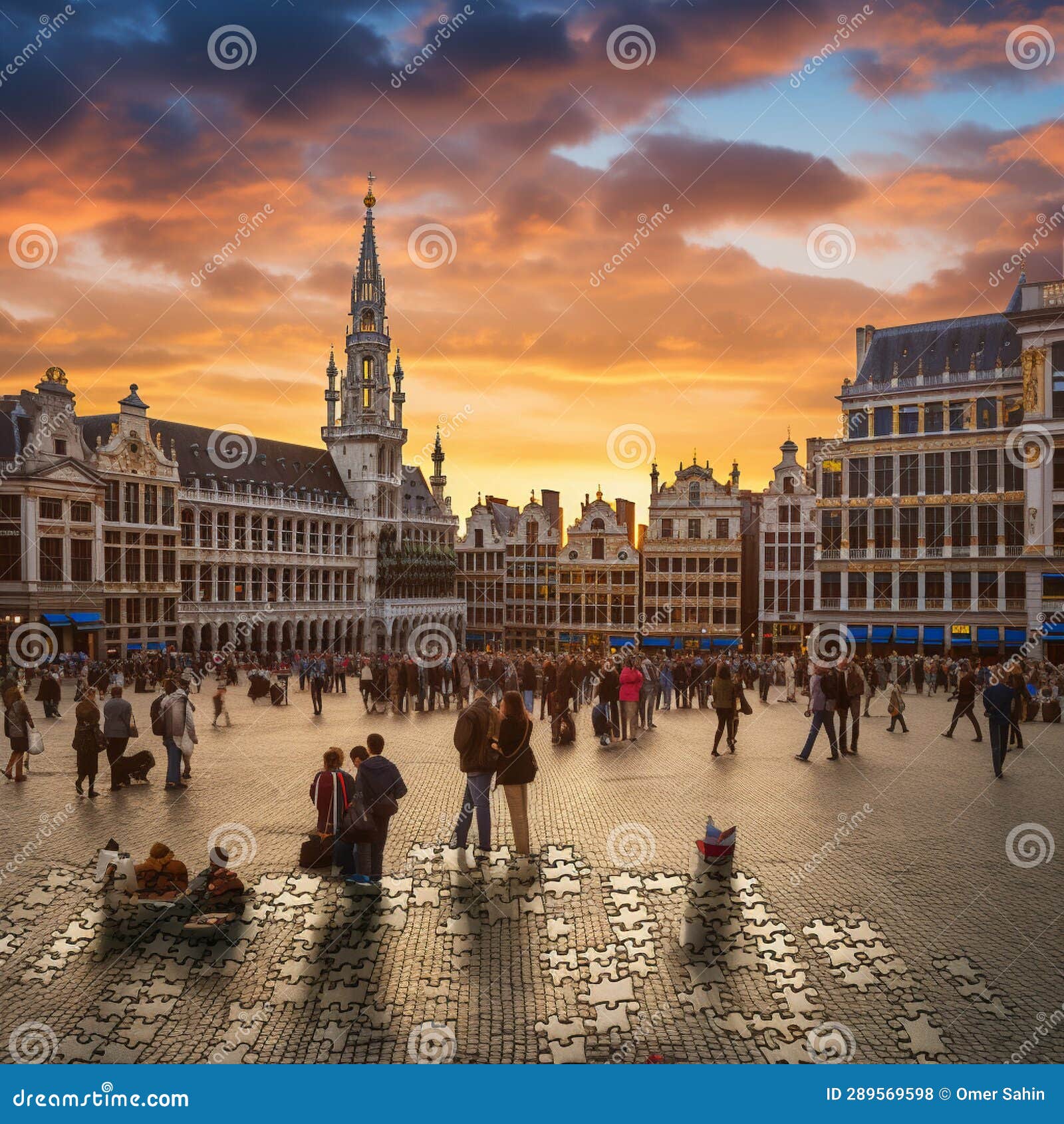 Breathtaking View of Grand Place in Brussels with Medieval Architecture ...