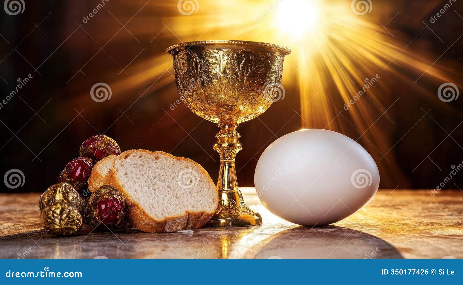 Communion at Holy Mass: Bread, Wine, Corpus Christi and Sunlight Stock ...