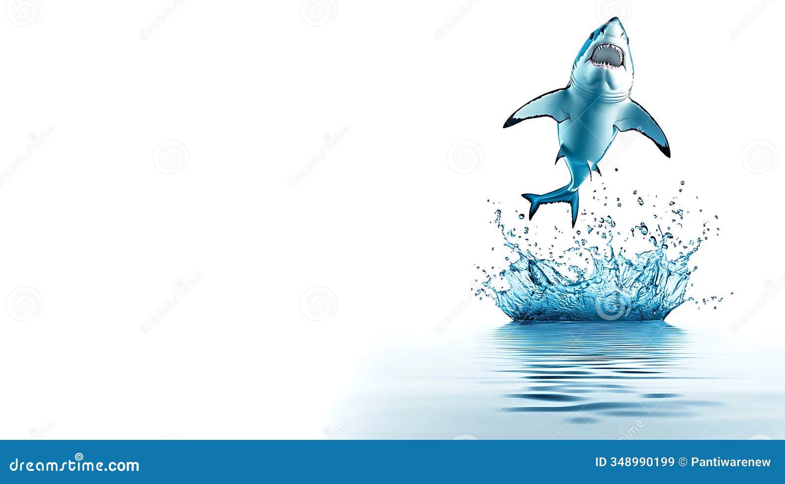 Great White Shark Breaching the Ocean Surface Stock Illustration ...