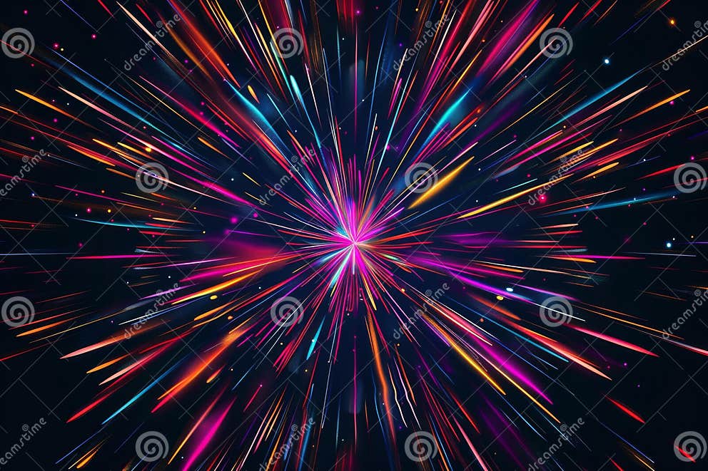 Vibrant Light Explosion in Space, Abstract Background Concept Stock ...