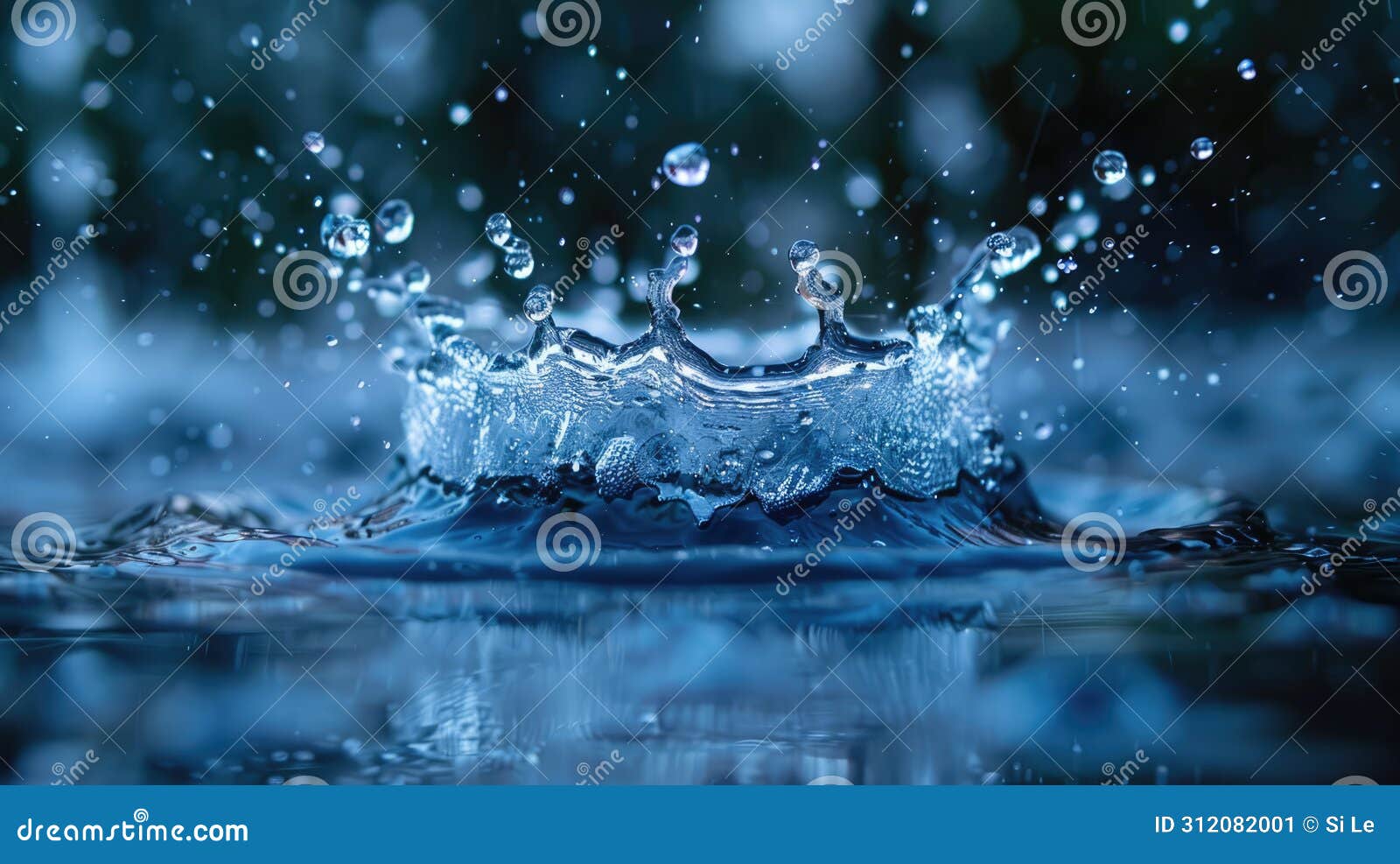 Isolated Water Splash with Droplets - Refreshing Blue Liquid for Design ...