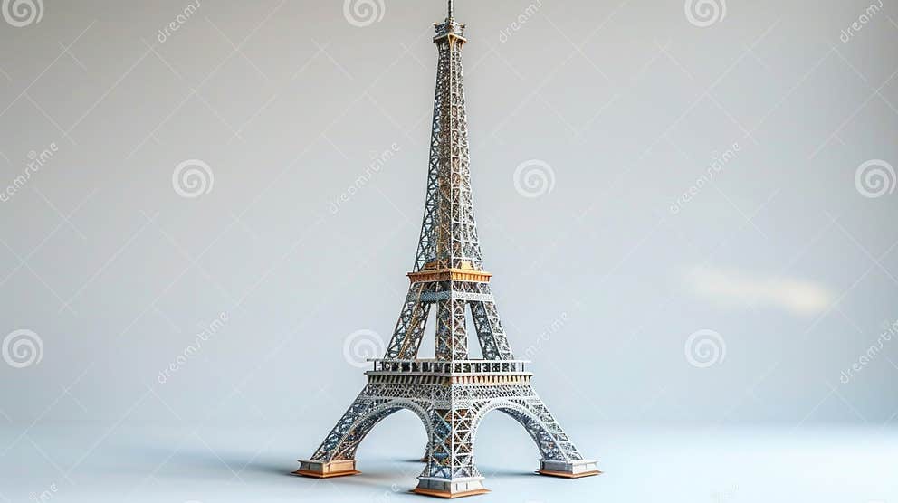 Realistic Intricate Eiffel Tower with Delicate Shading Isolated on ...
