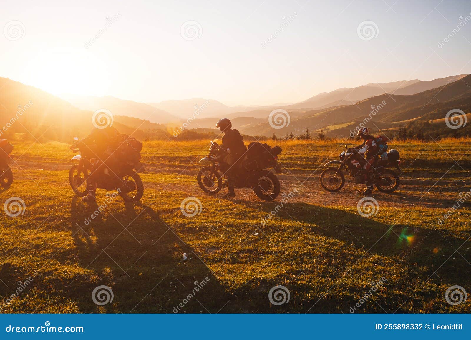 Stunning Image of the Group of Bikers in the Evening Light. Concept ...