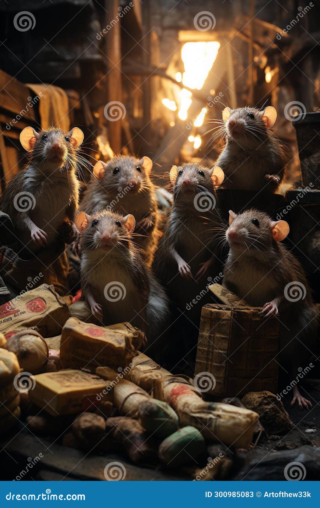 A Stunning Image of a Group of Rats Exploring an Abandoned Warehouse ...