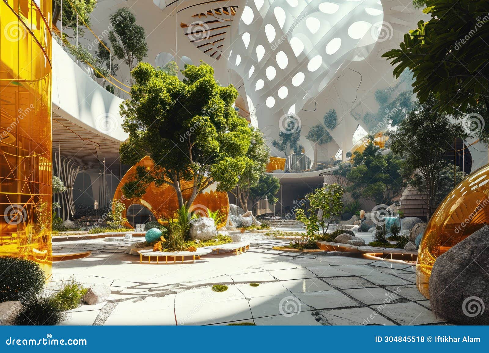 A Stunning Image of a Modern, High-tech Architectural Marvel Set ...