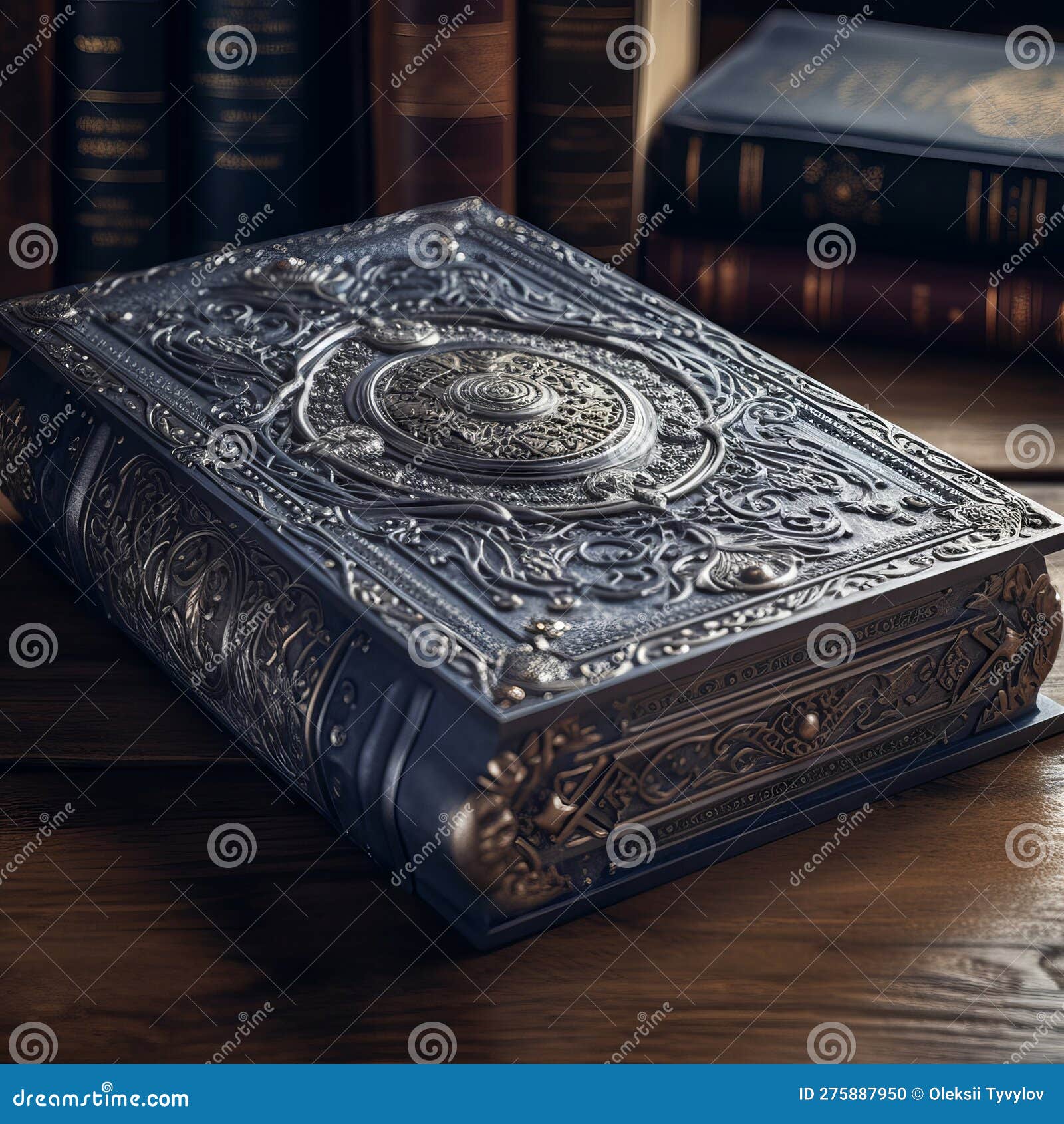 Intricate Metalwork Book with Mystical Designs. Generative Ai Stock ...