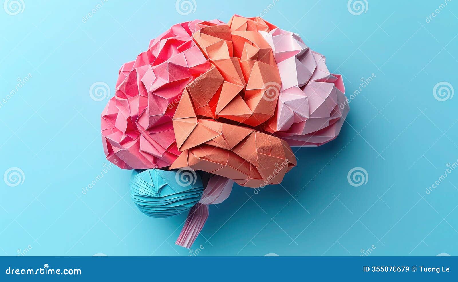 Paper Brain With Thinker: Creative Papercraft Composition Royalty-Free ...
