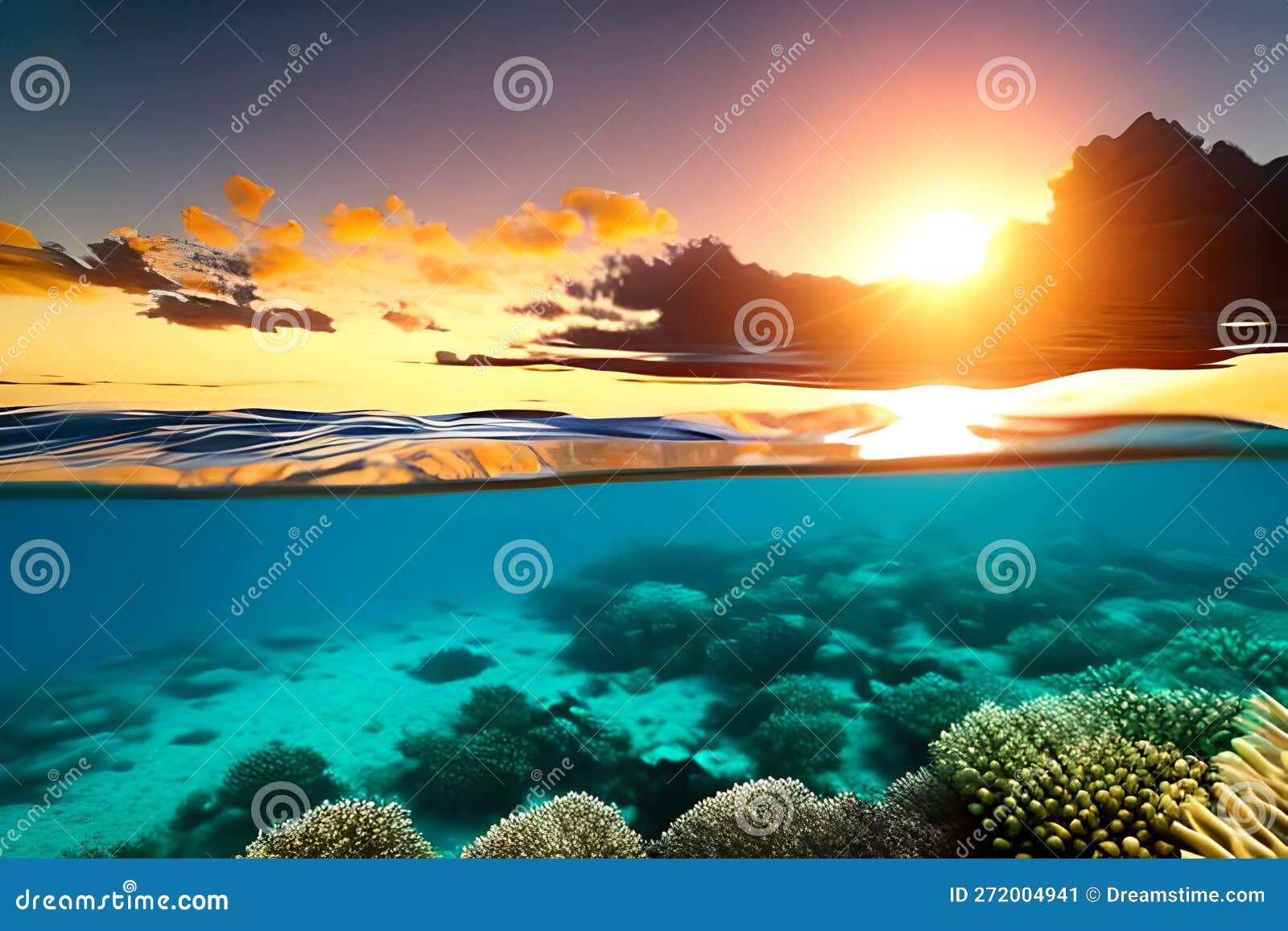 Diving into the Sunset: an Enchanting Ocean View from Underwater with ...