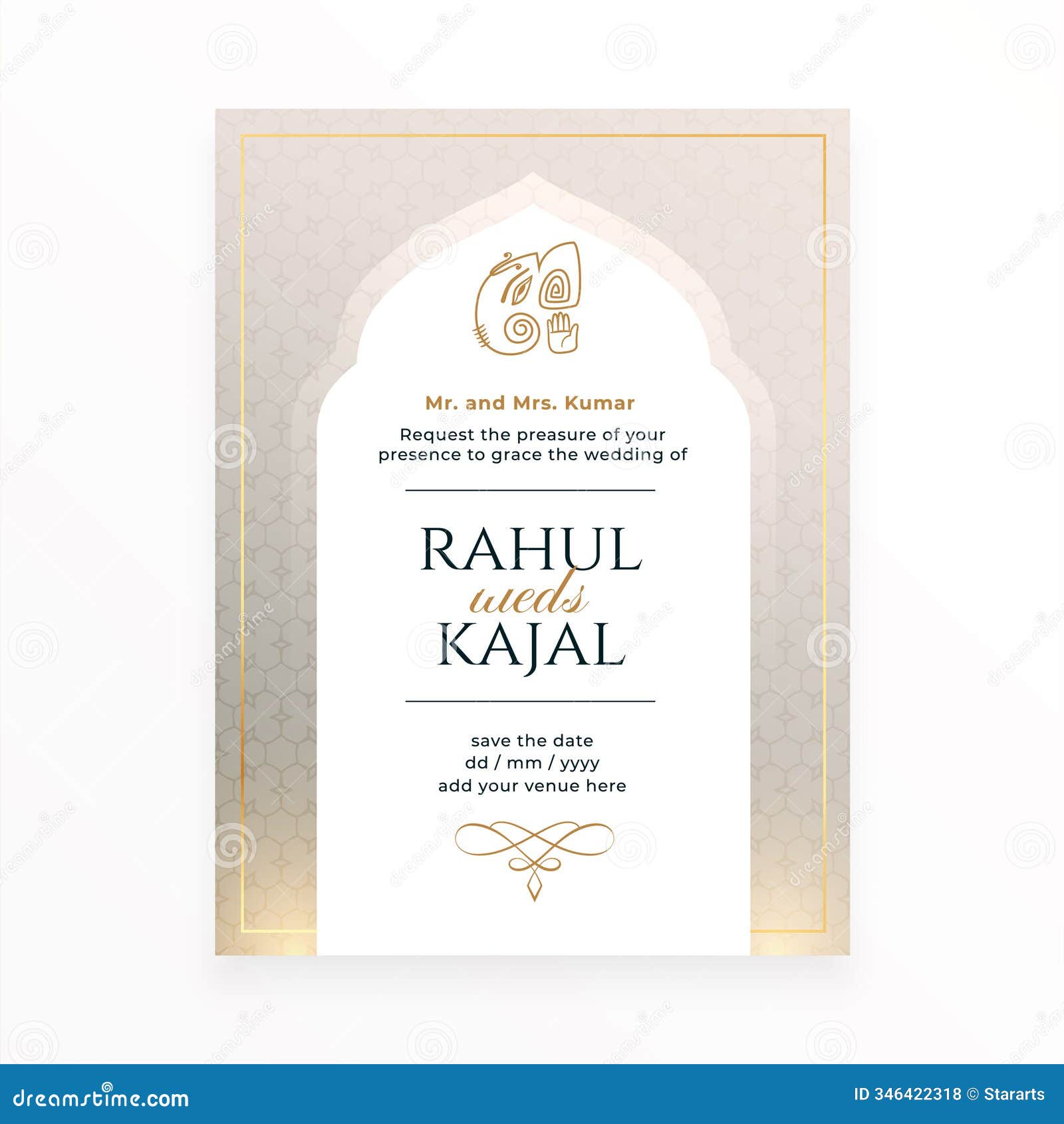 Stunning Indian Wedding or Reception Invitation Card for Party ...