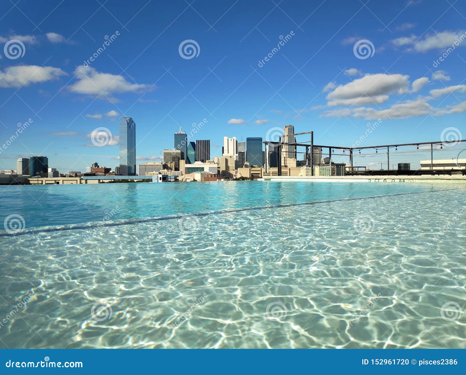 Stunning Infinity Pool View Over the Skyline of Dallas Stock Photo - Image of city, blue: 152961720