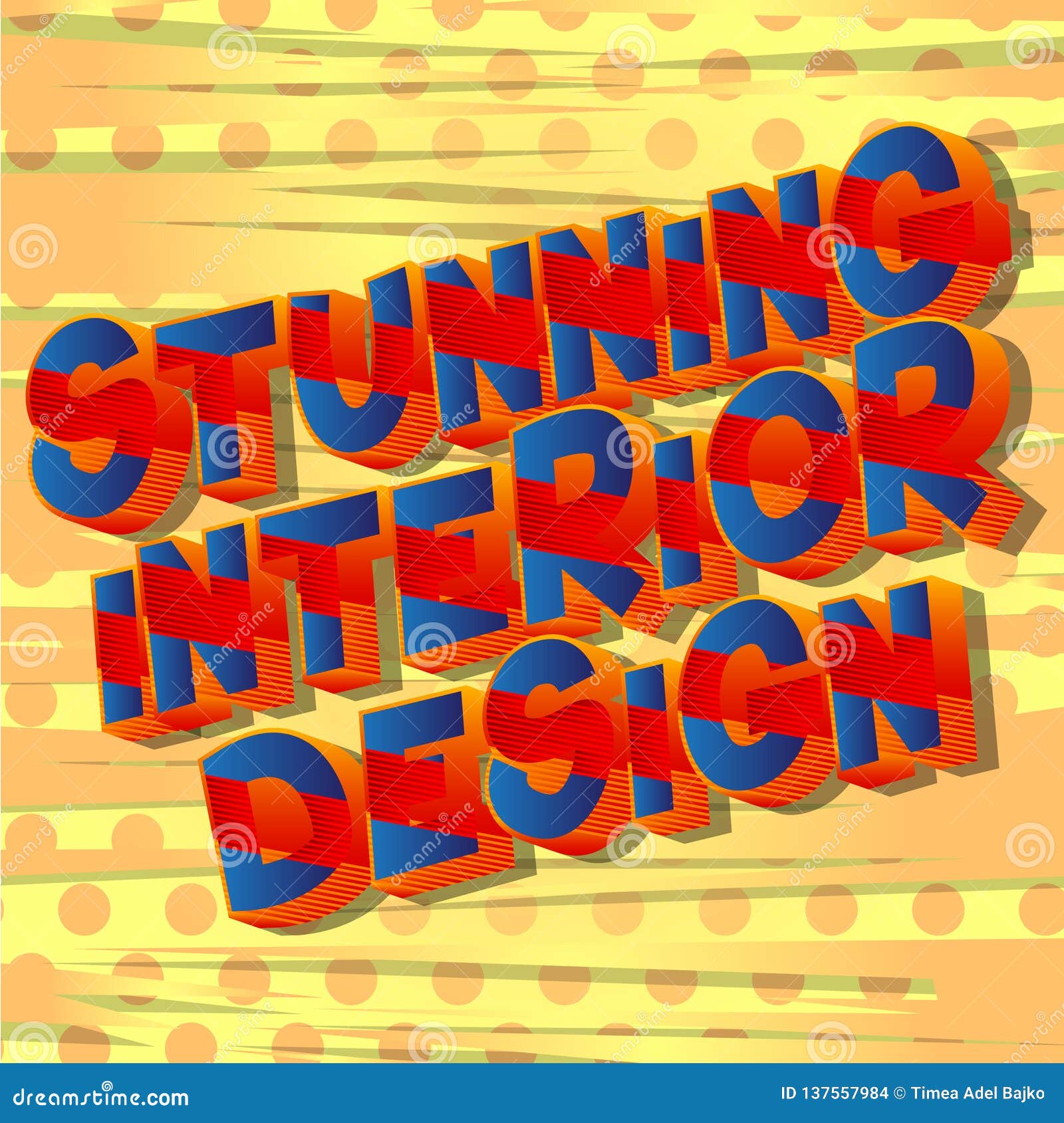 Stunning Interior Design - Comic Book Style Words. Vector Illustration ...