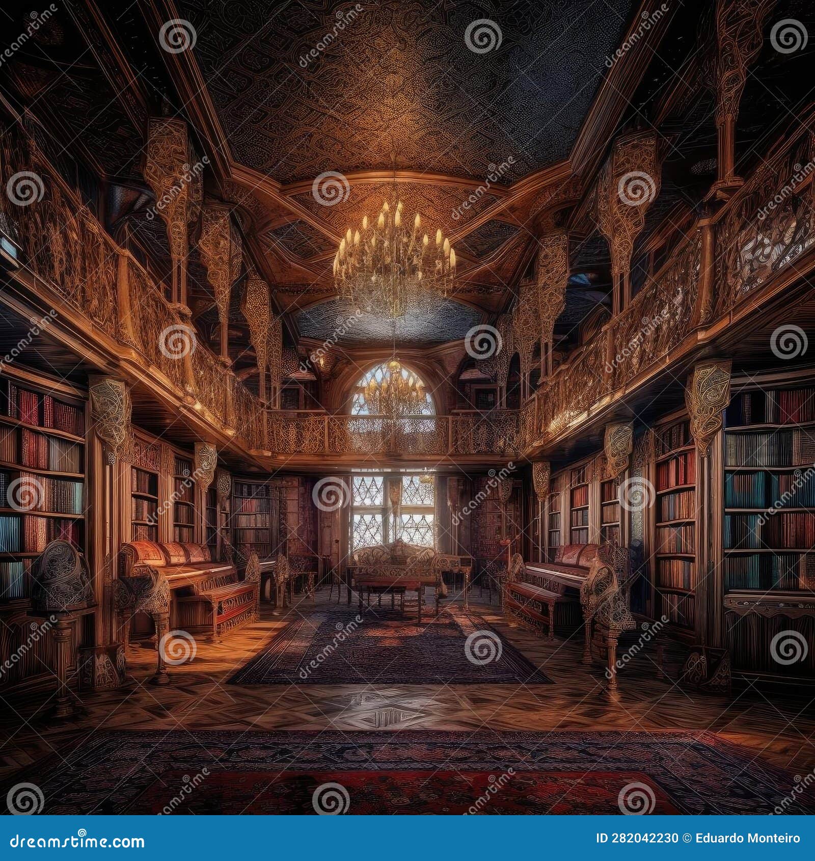 Islamic Bookshelf Concept: Ottoman Literature In 3d Render Royalty-Free Stock Photo ...