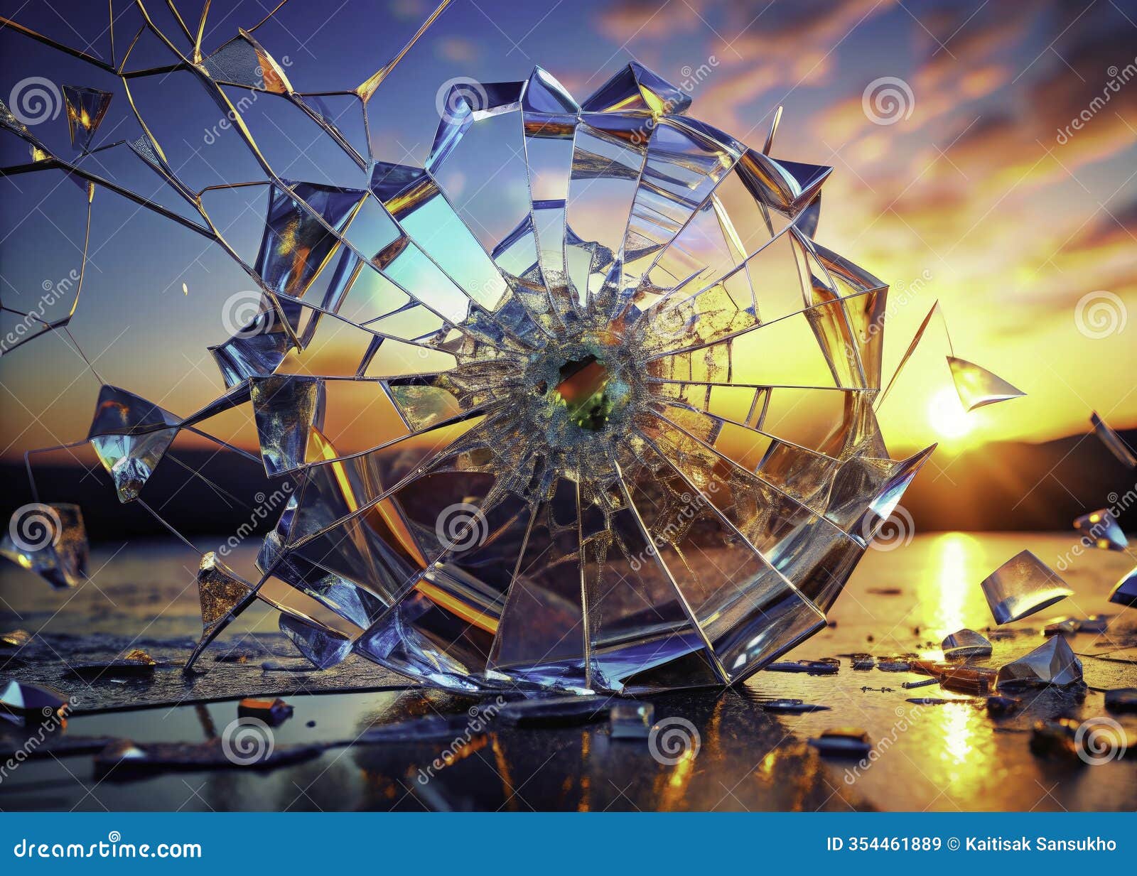Stunning 4K Panoramic Render of Shattered Glass with Alpha Channel for ...
