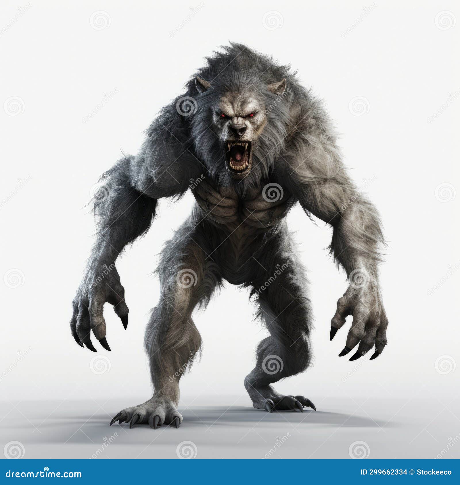 Stunning 8k Resolution Werewolf Art on White Background Stock ...