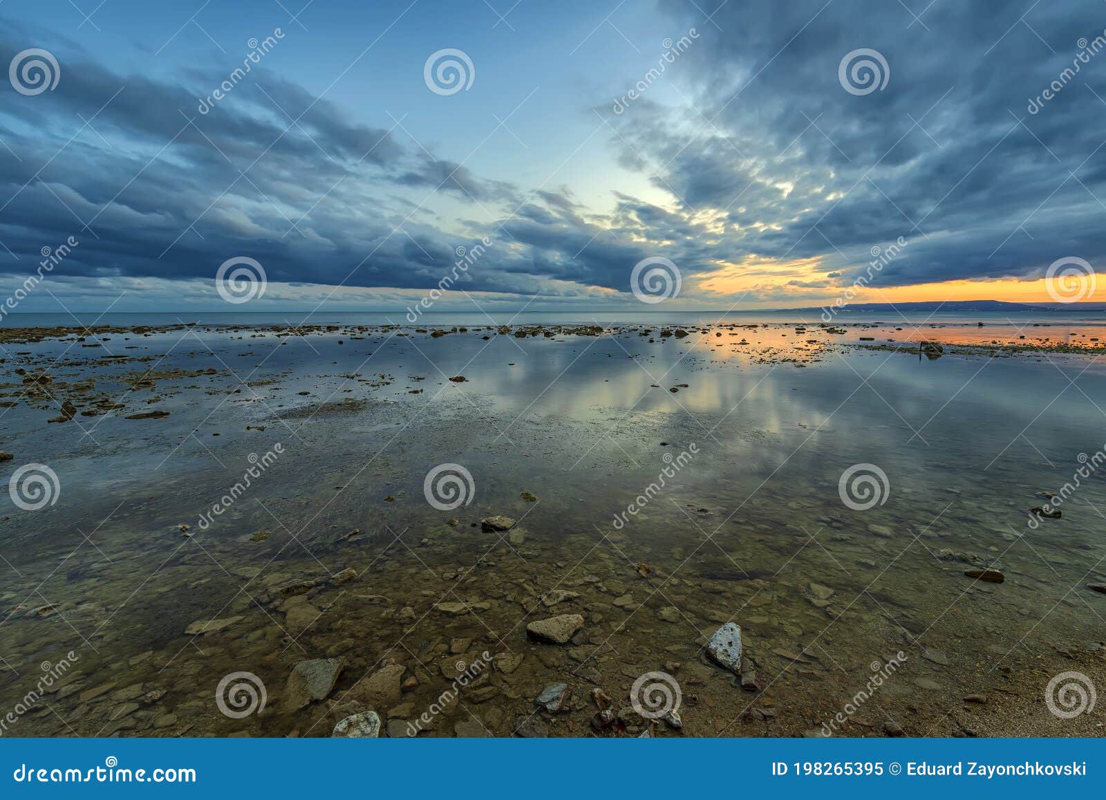 Stunning Landscape at Calm Sea Water with Water Reflection Stock Image ...