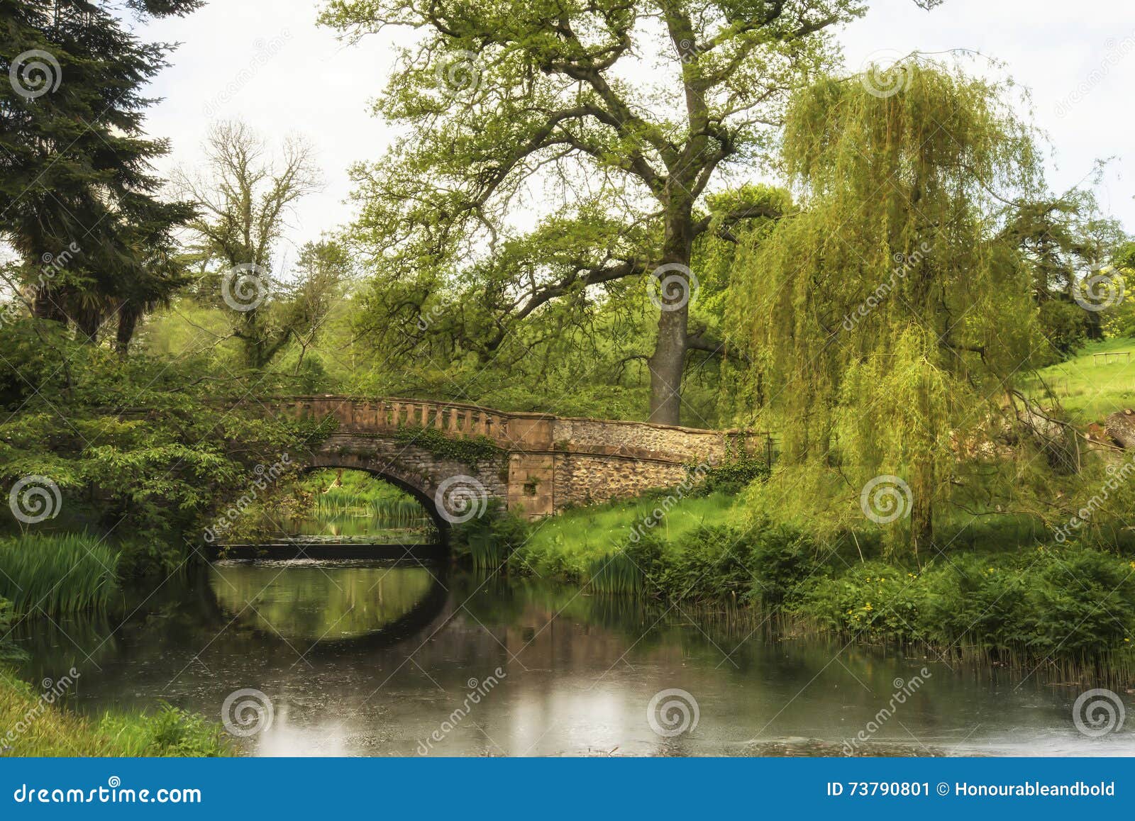 Stunning Landscape Image of Old Medieval Bridge Over River with Stock ...