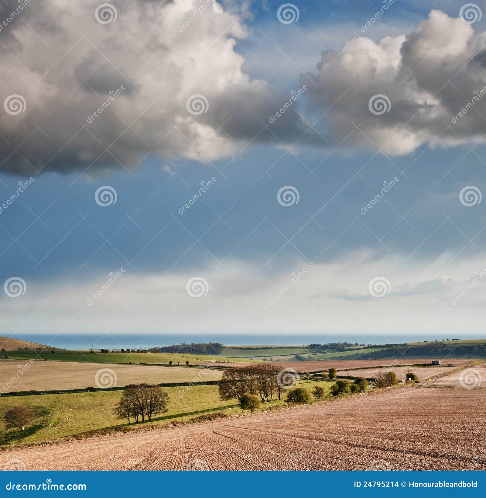 Stunning Landscape with Stormy Sky Stock Photo - Image of farm, vibrant ...