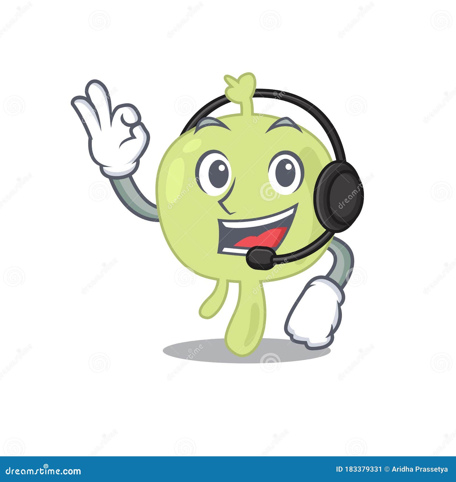 A Stunning Lymph Node Mascot Character Concept Wearing Headphone Stock ...