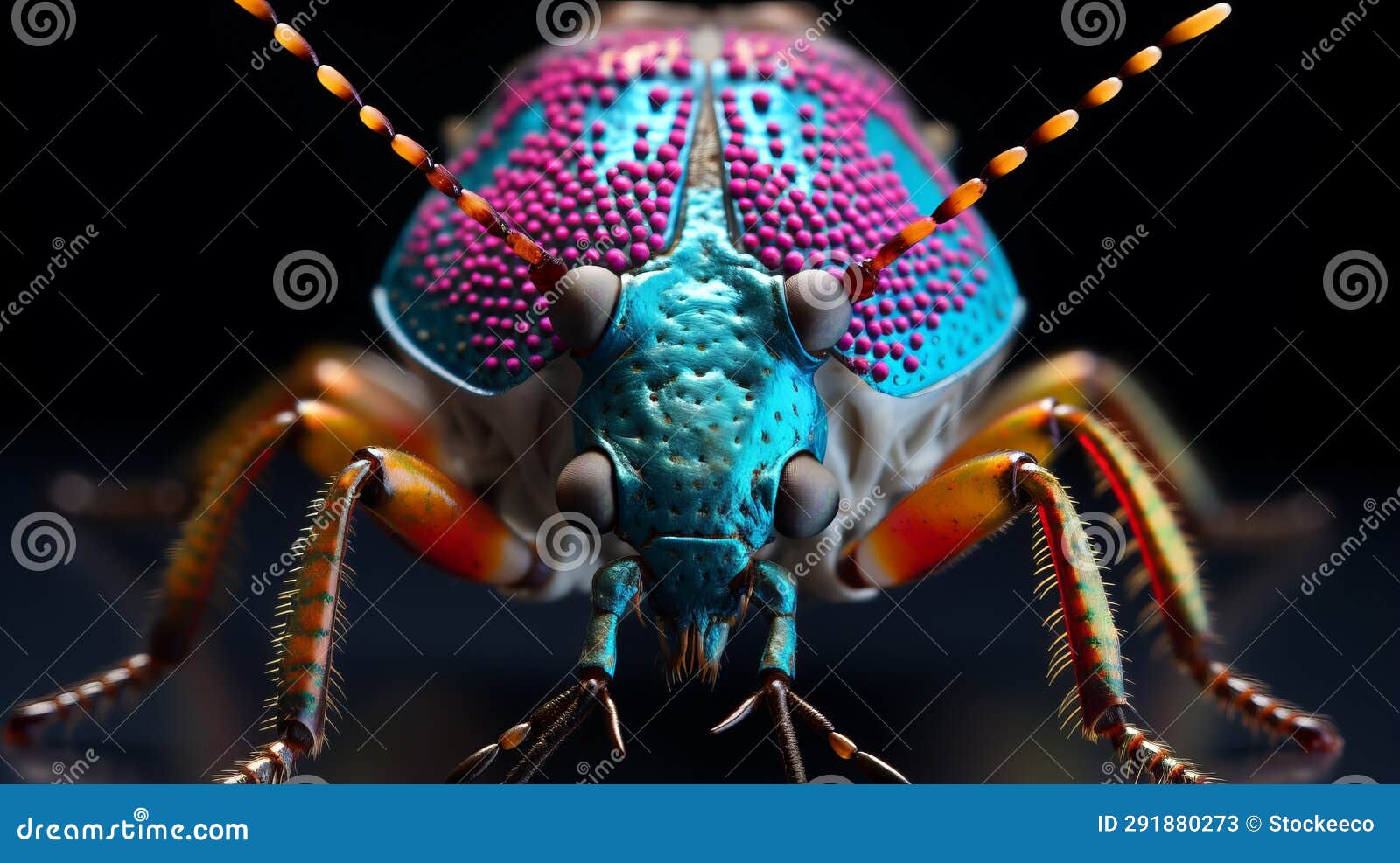 Stunning Macro Photography of a Colorful Stink Bug Stock Illustration ...