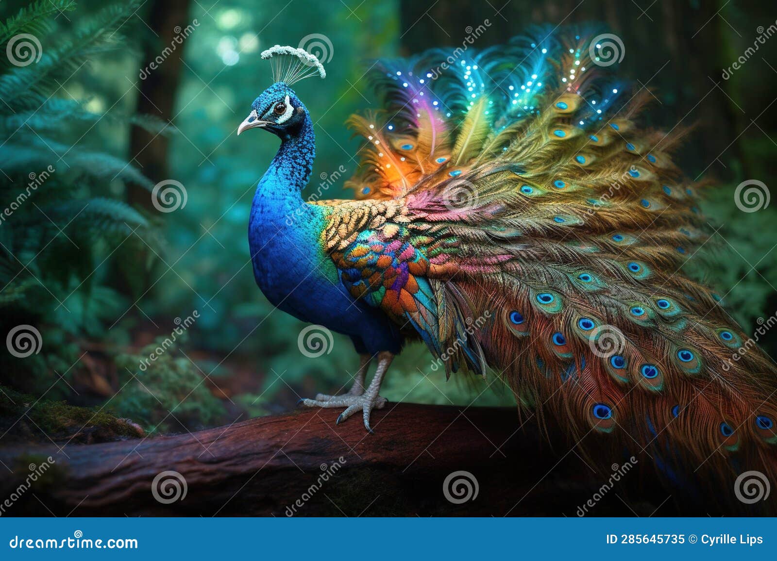 A Stunning and Magical Peacock - Generative AI Stock Illustration ...