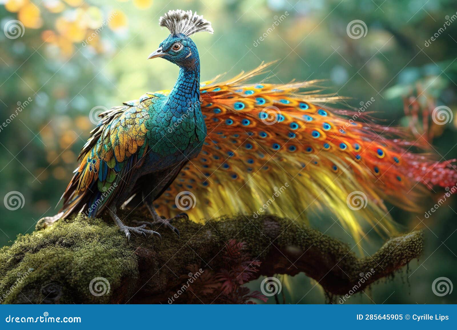 A Stunning and Magical Peacock - Generative AI Stock Illustration ...