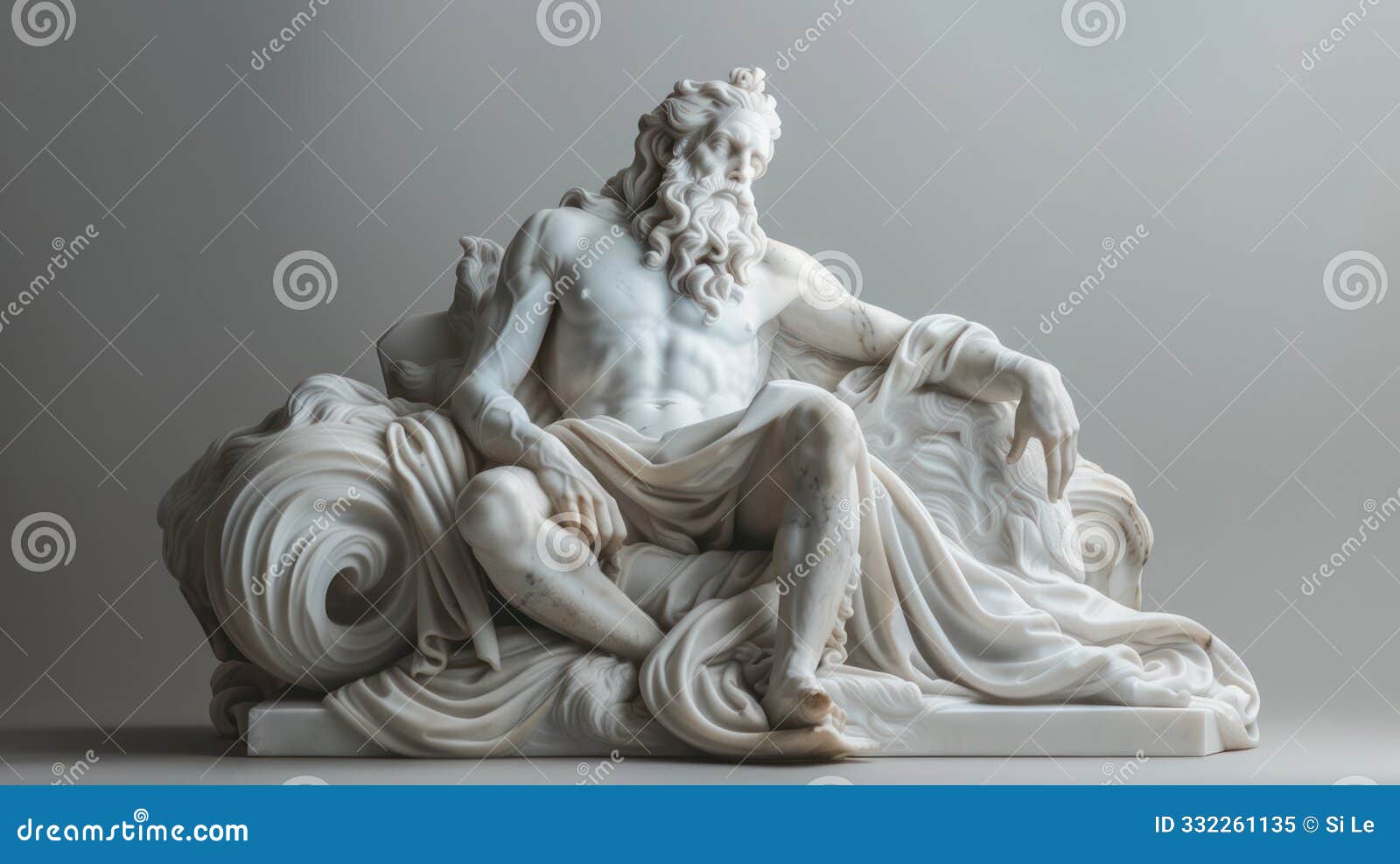 Poseidon, Greek God of the Sea: Majestic Marble Statue Created with AI ...