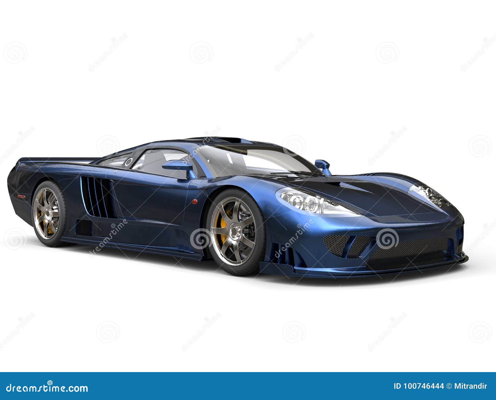 Stunning Metallic Blue Modern Super Concept Car Stock Illustration ...