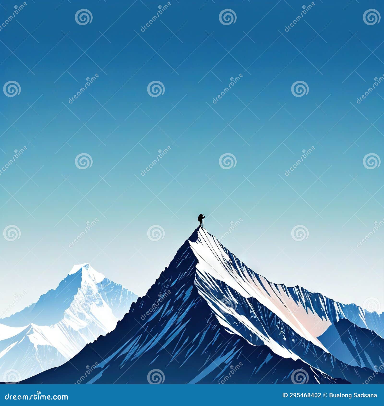 A Stunning Minimalist Background of a Single Mountain Unicake Against a ...