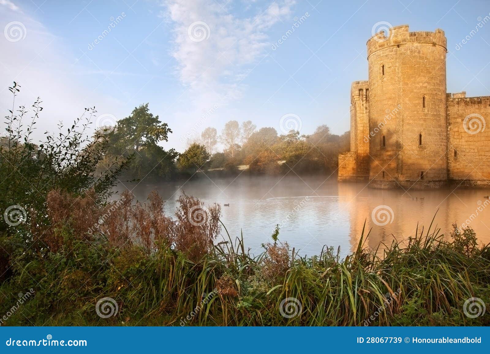 Stunning Moat and Castle in Autumn Fall Sunrise Stock Image - Image of ...