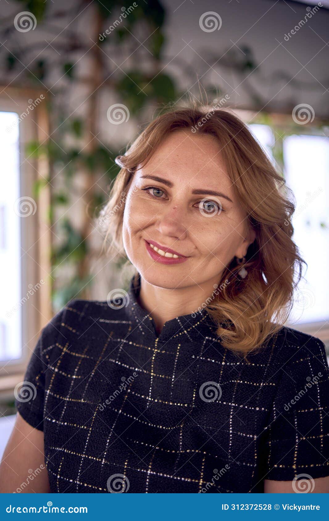Stunning Model in Business Mini Dress Posing in Modern Office Space ...